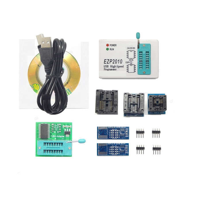 EZP2010 USB Programmer 24/25/26/93 EEPROM Flash Bios + 4 Adaptadores ...